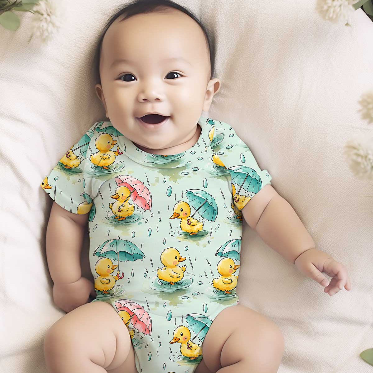 Fantasy Rainy Day Duckies - Bamboo Onesie – Charlies Project Kids