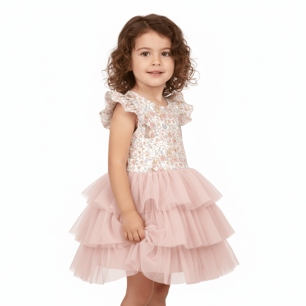 [Pre Order] Springtime Edit Blossom Bunnies - Girls Flutter Sleeve Bam ...